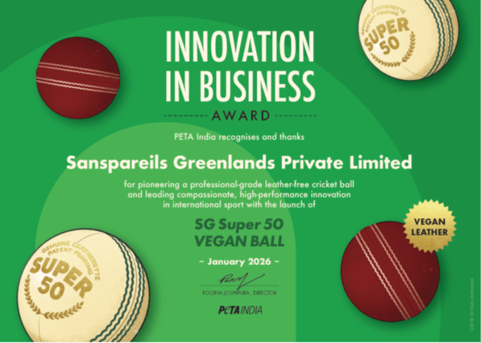 Sanspareils Greenlands Nabs PETA India Award for Professional Level ...