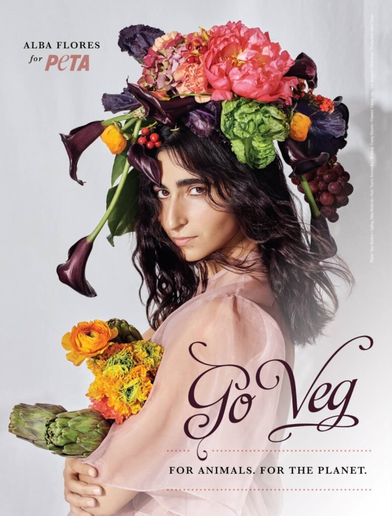 ALBA FLORES GOES 'GREEN' AND GLAM FOR NEW PETA AD - PETA Australia